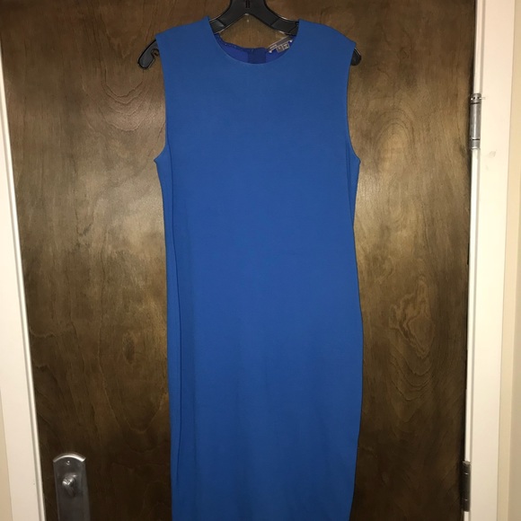 Vince | Dresses | Firm Price Vince Crayon Blue Midi Bodycon Sleevless ...